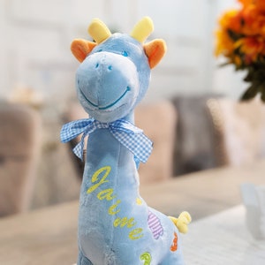 Blue Giraffe Toy Etsy