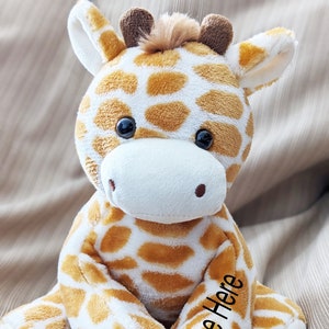 Personalized Giraffe Plush Giraffe Stuffed Animal Super Soft 7.5in Tall Gift Birthday Gift Baby Boy Girl Birth Announcement Baby Shower Gift