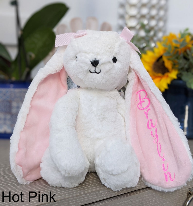Customized White Bunny Plush for Baby Girl or Boy Bunny With - Etsy