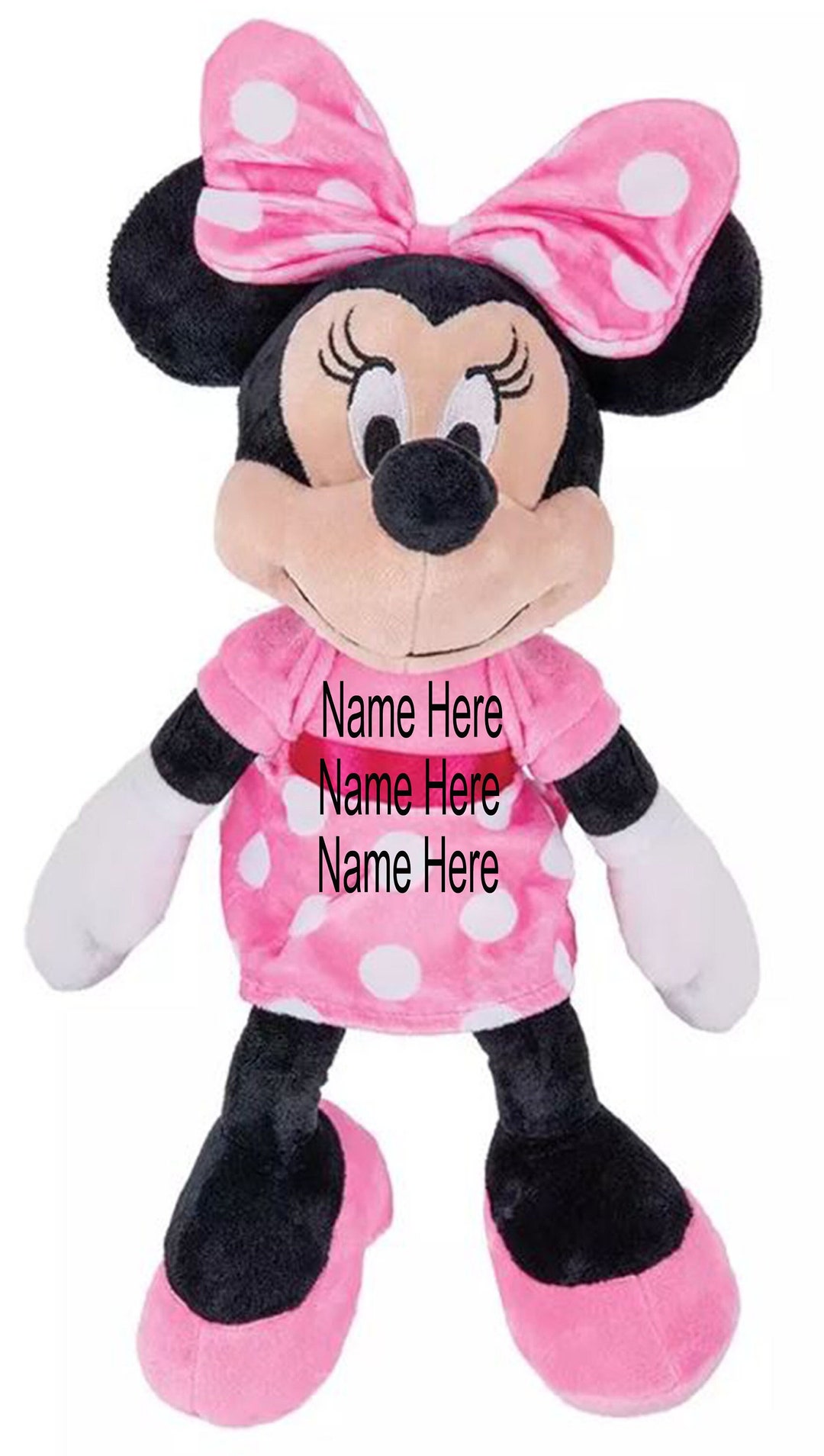 Personalized Minnie Plush Toy, Customized Mouse Plush With Crinkle Bow ...