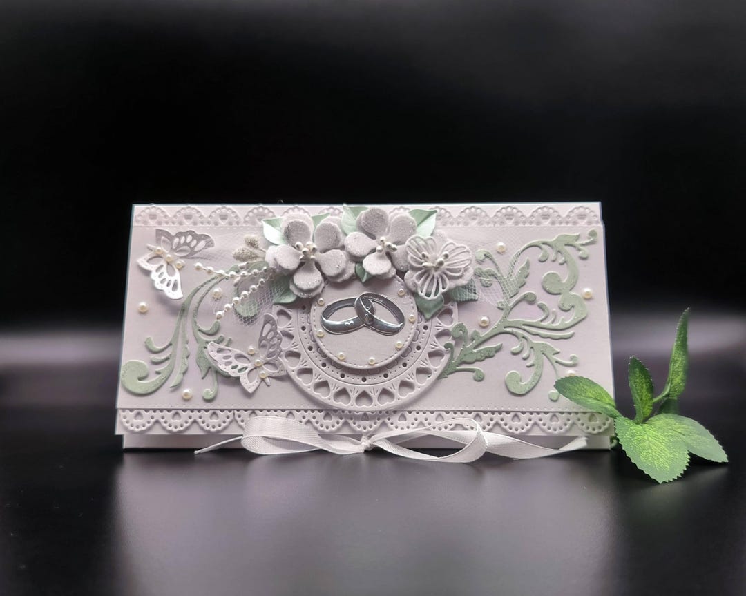 Handmade Floral Wedding Money Envelope: Pearl Card Gift Box - Etsy