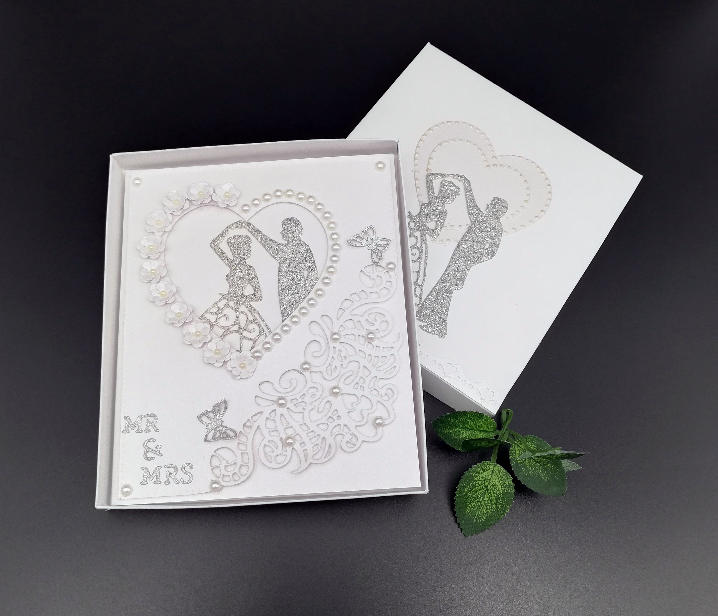 Handmade 3D Wedding Card: White Pearl Newlywed Gift - Etsy