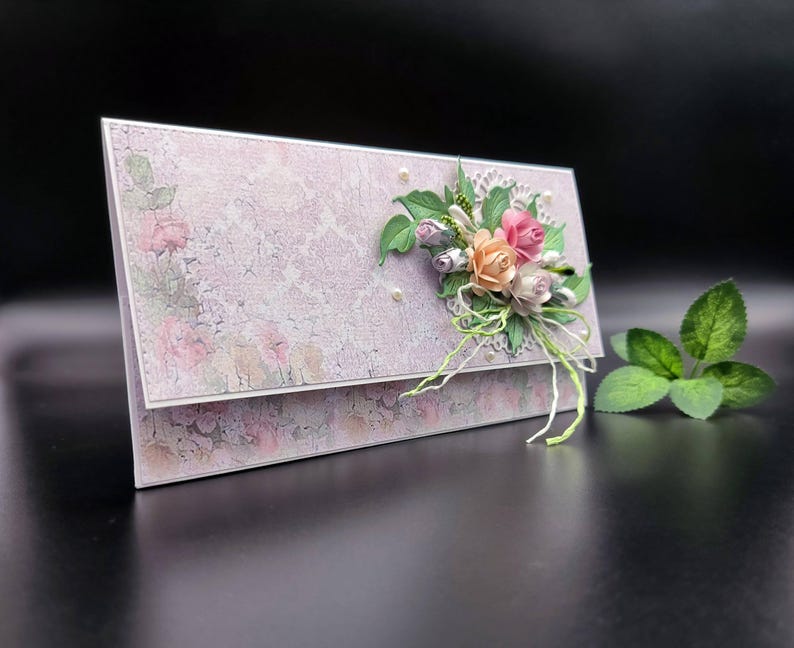 Handmade Floral Money Envelope: Gift Card Holder With Gift Box - Etsy