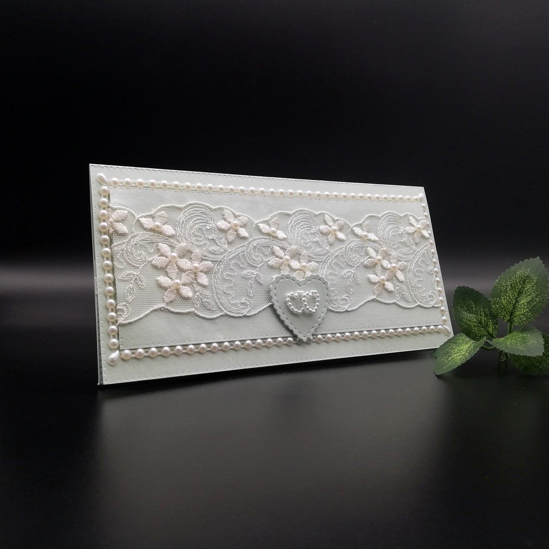 Handmade Wedding Money Envelope in Light Green , Wedding Gift Envelope ...