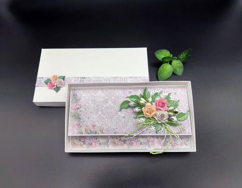 Handmade Floral Money Envelope: Gift Card Holder With Gift Box - Etsy