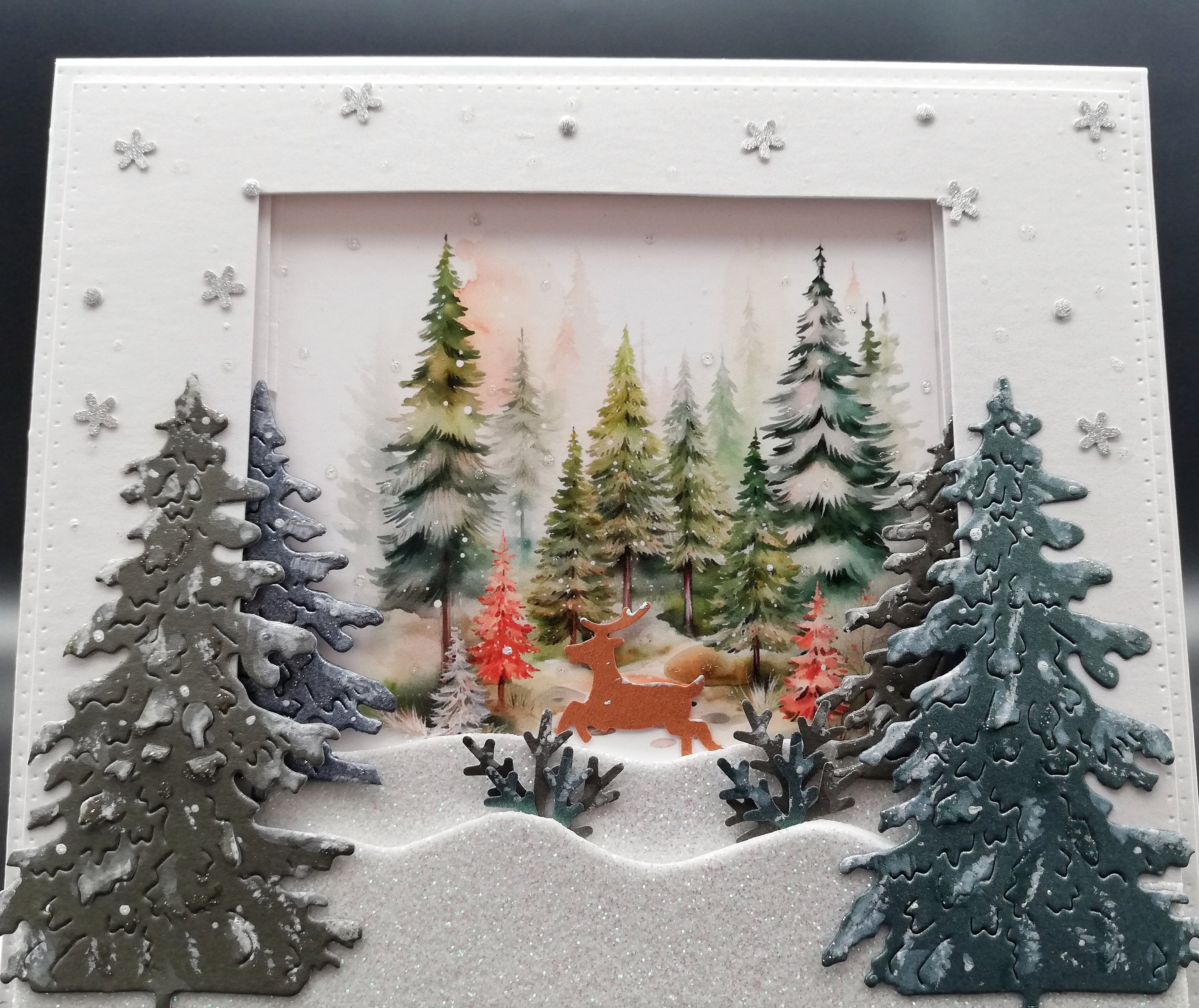 Christmas Card handmade Winter Card Christmas Tree Card - Etsy