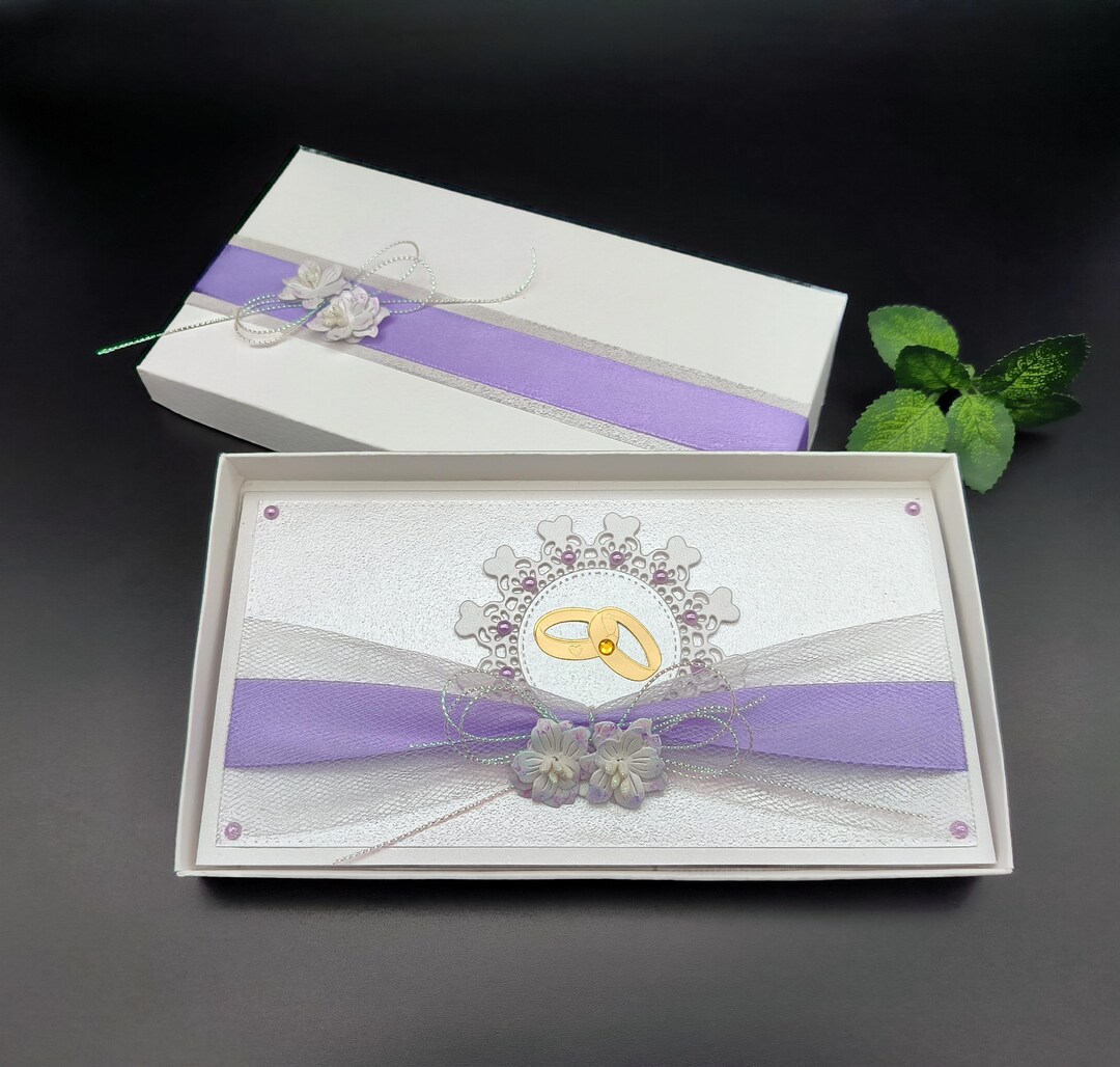 Handmade Wedding Envelope in Gift Box, Luxury Wedding Money Envelope ...