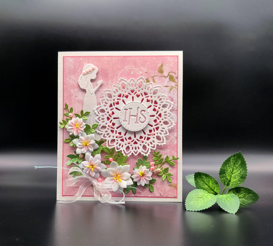 Handmade First Communion Card, Girl's First Communion Greeting Card ...