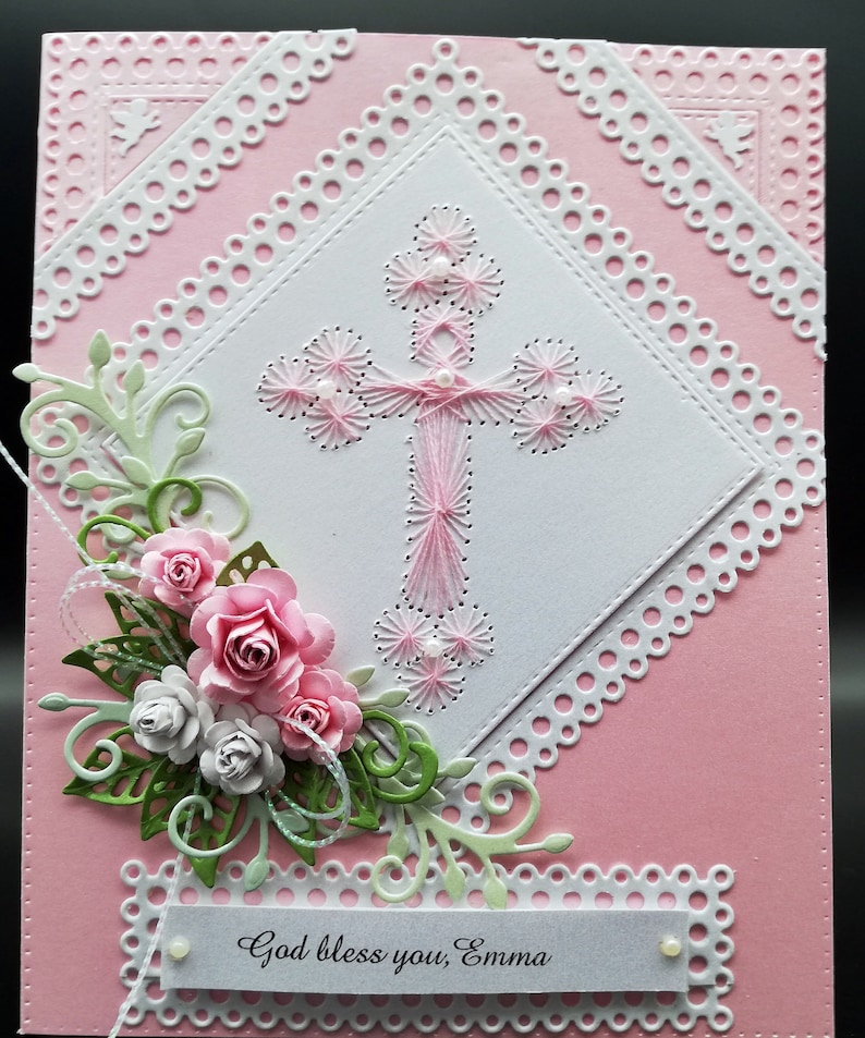 Handmade Christening Card,first Communion Card,religious Card in Box ...