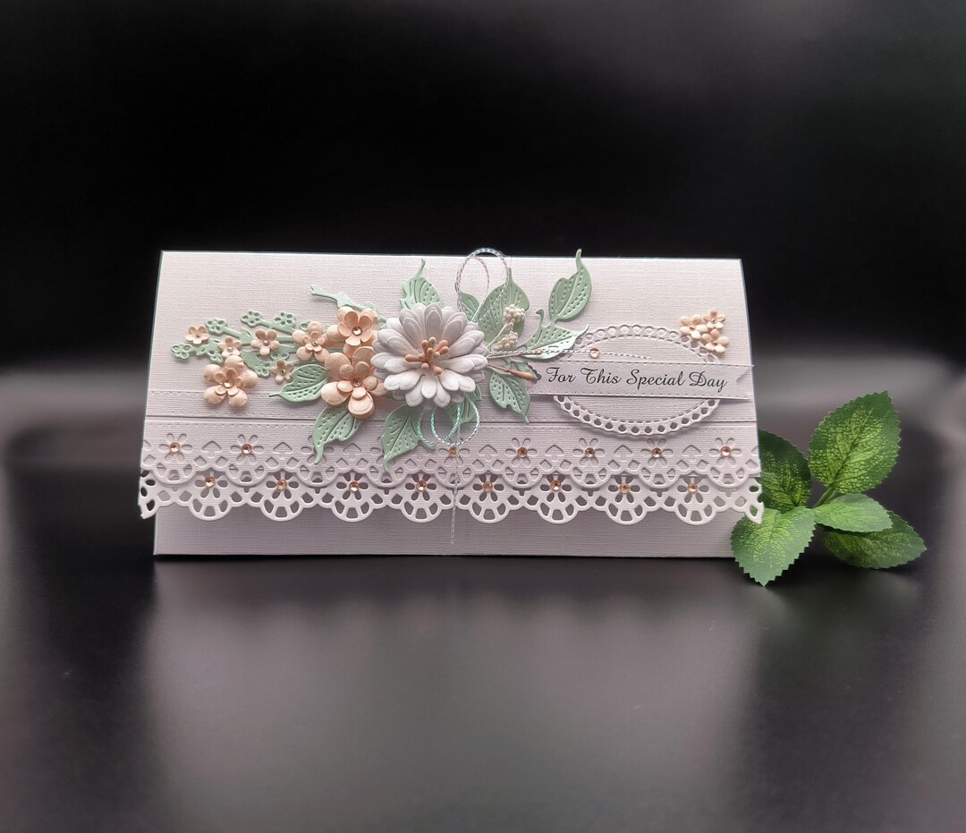 Handmade Money Envelope, Money Wallet With Flowers, Gift Card Holder ...