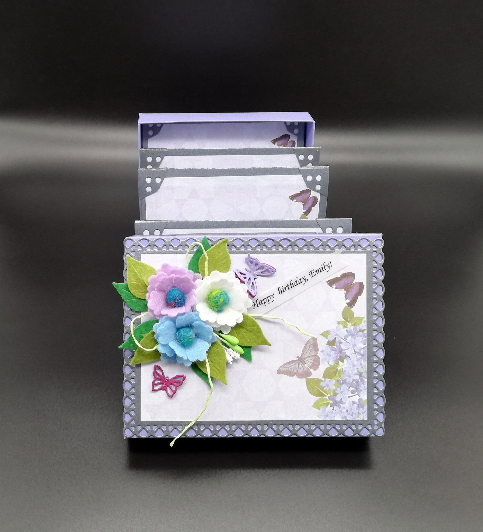 Handmade Harmonica Photo Album: Felt Flowers, Personalized Birthday ...