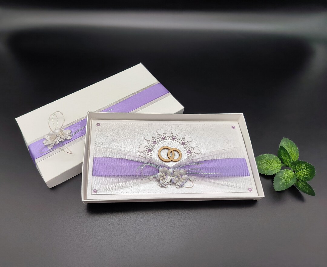 Handmade Wedding Envelope in Gift Box, Luxury Wedding Money Envelope ...