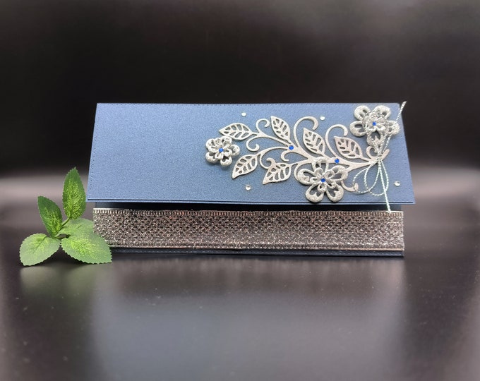 Handmade Blue and Silver Money Envelope,money Wallet,gift Card Holder ...