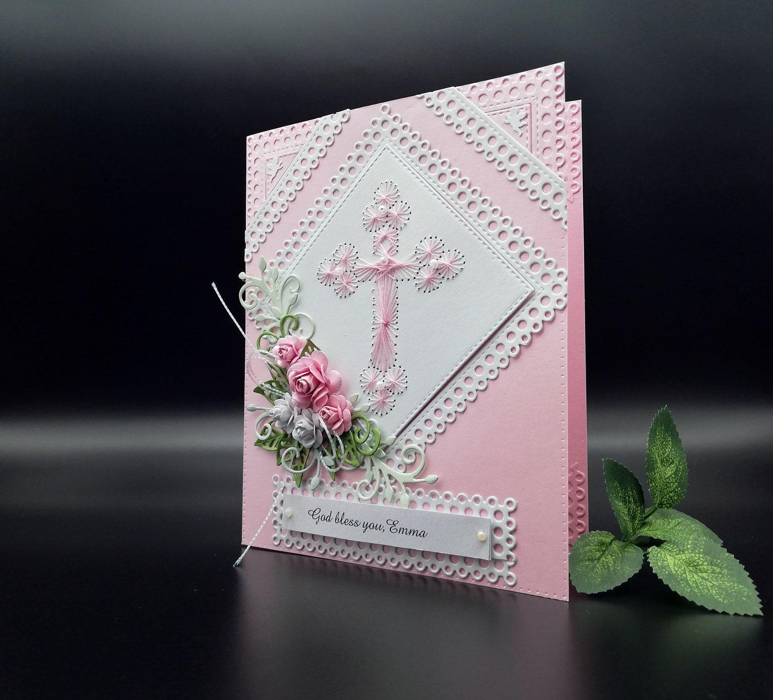 Handmade Christening Card,first Communion Card,religious Card in Box ...