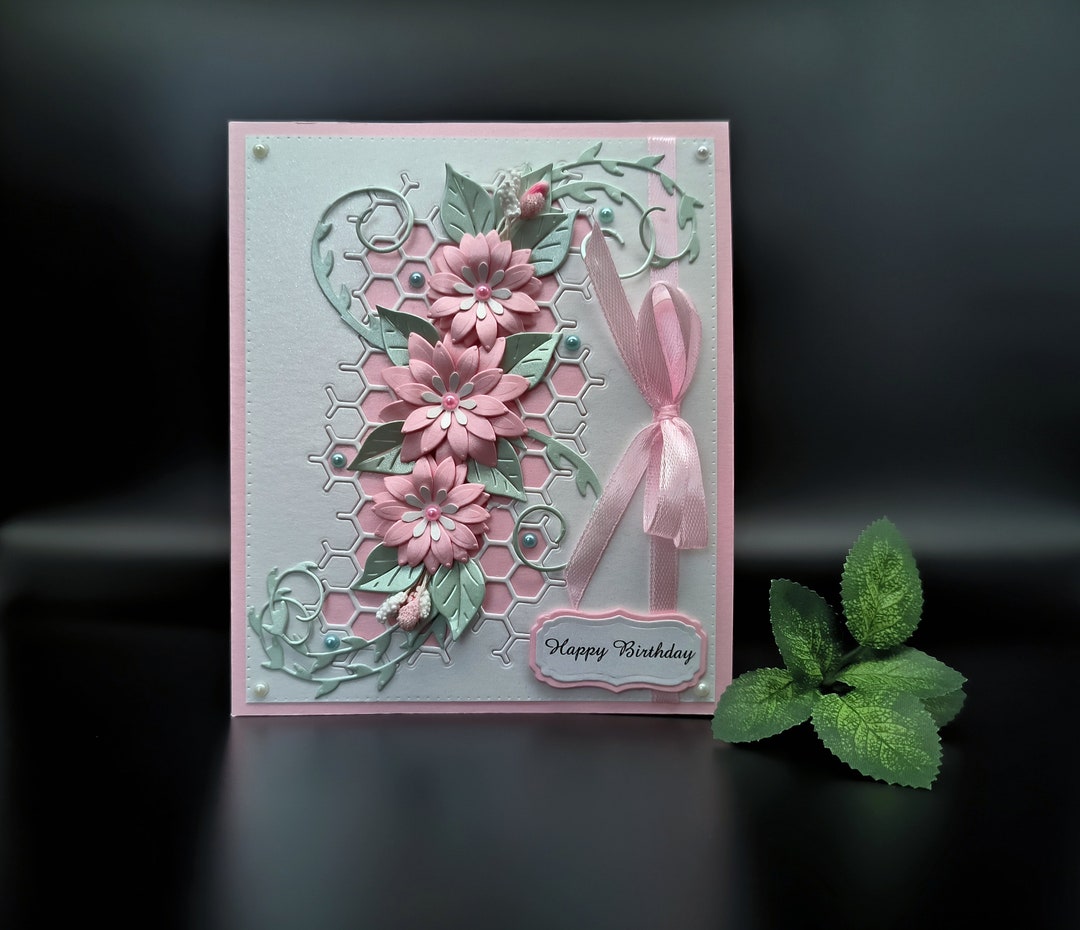 3D Paper Flower Card: Handmade Pearl Cardboard Gift Box - Etsy