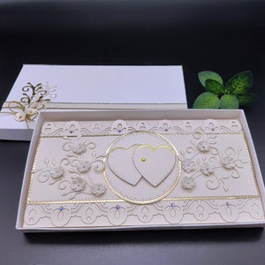 Handmade Cream Money Envelope, Wedding Money Wallet, Gift Card Holder ...