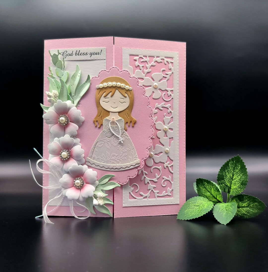 Handmade, Personalized Baptism Card, Greeting Card for Christening a ...