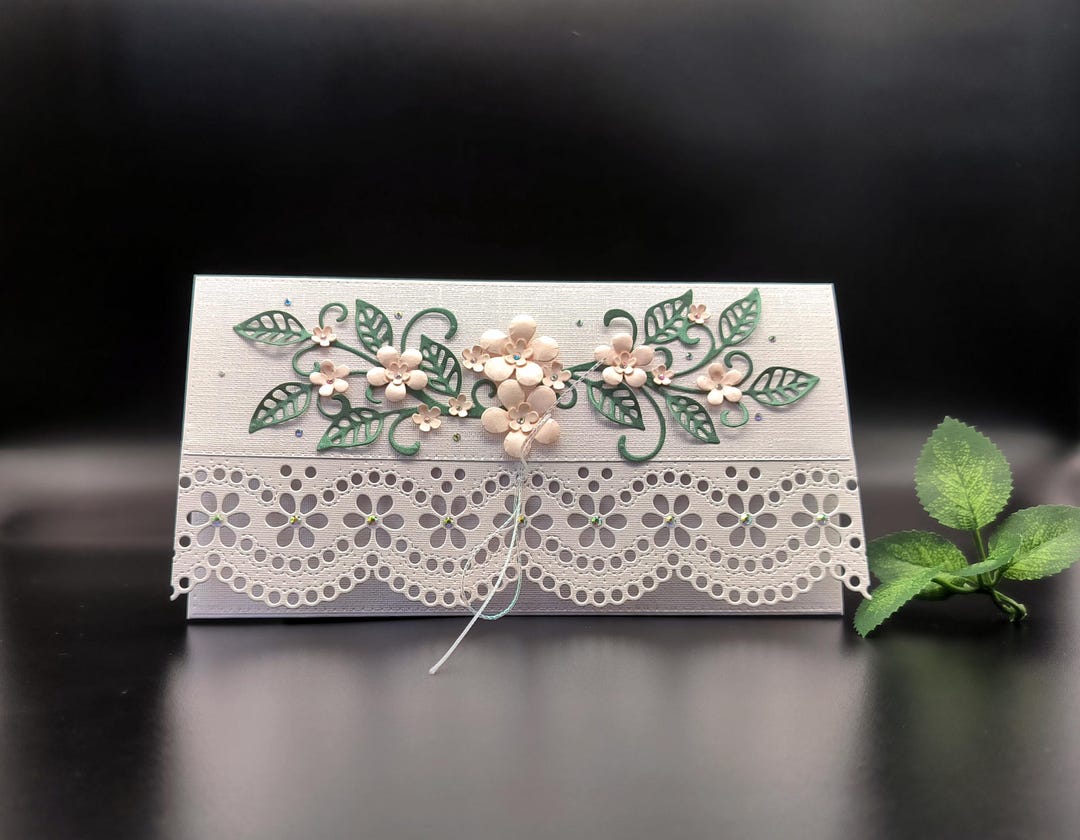 Handmade Money Envelope, Money Wallet With Flowers, Gift Card Holder ...