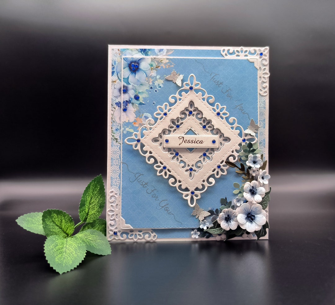 Handmade Luxury Card, Greeting Card With Paper Flowers, 3D Card in Gift ...