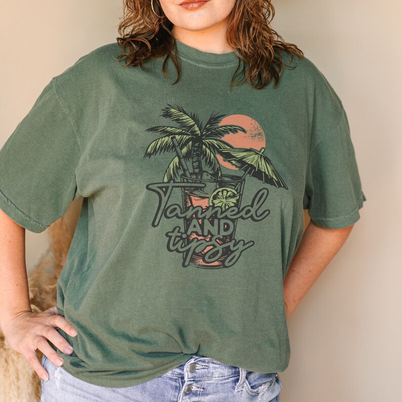 Tanned and Tipsy Shirt Beach Cover up Beach Bum Summer Outfit Beach Bum ...