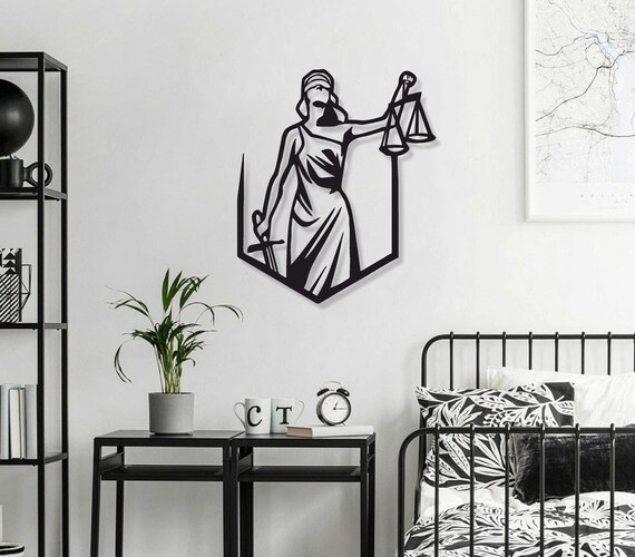 Metal Lady Justice Wall Art Justice Wall Decor Living Room - Etsy