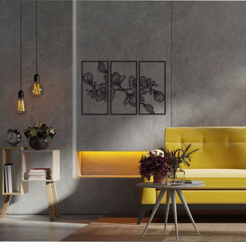 Magnolia Flower Metal Wall Decor, Magnolia 3 Pieces Wall Art, Animal ...