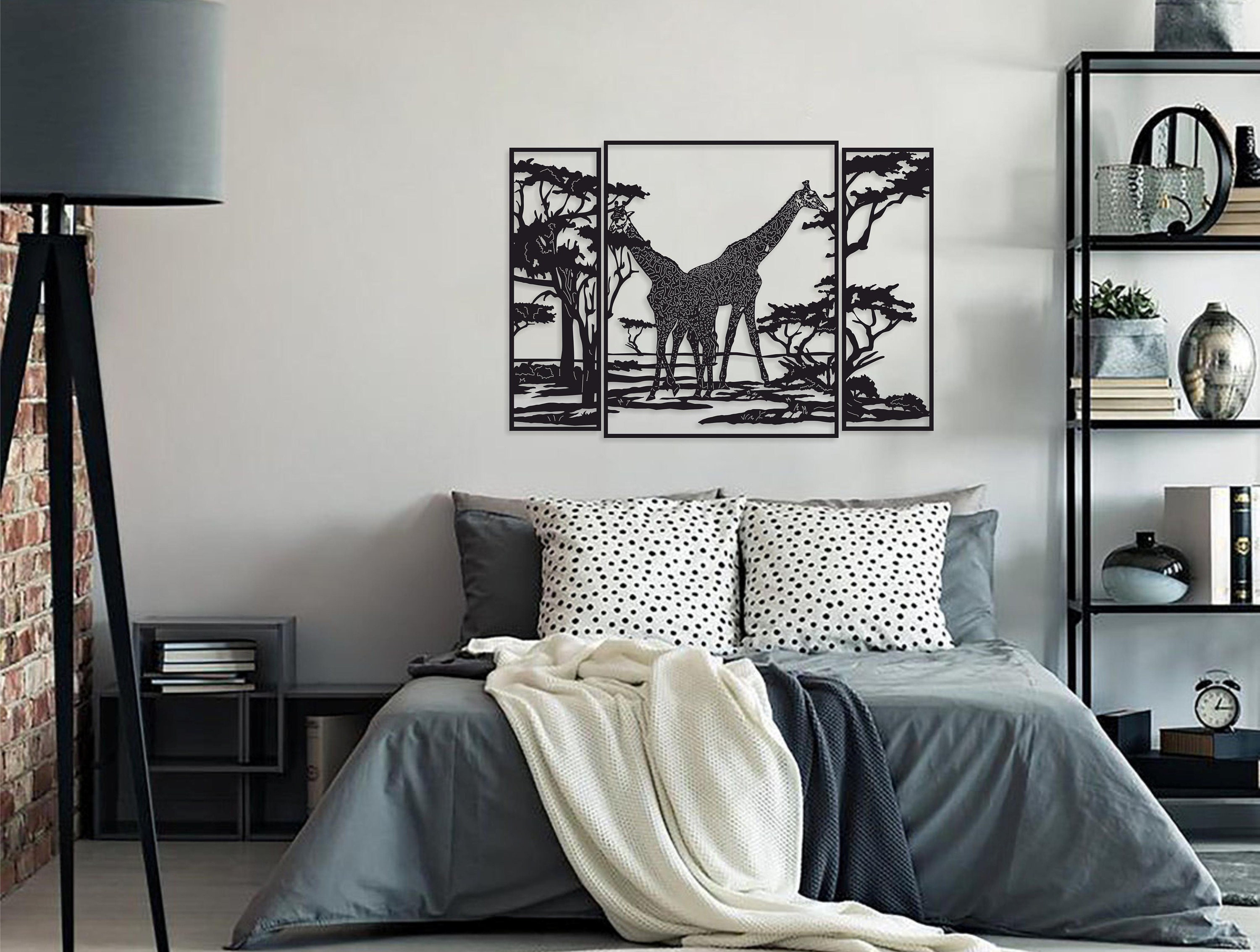 Giraffes Wall Decor Set of 3 Wall Art Metal Wall Art Living - Etsy