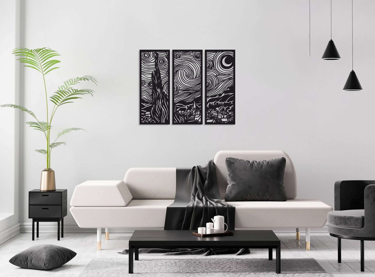 Van Gogh Starry Night Metal Wall Art, Van Gogh Metal Wall Art, Living ...