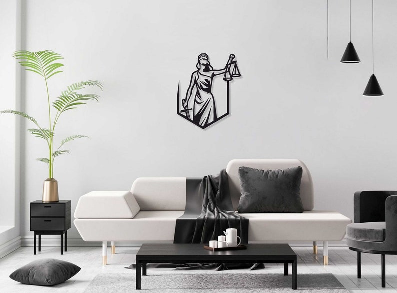 Metal Lady Justice Wall Art Justice Wall Decor Living Room - Etsy
