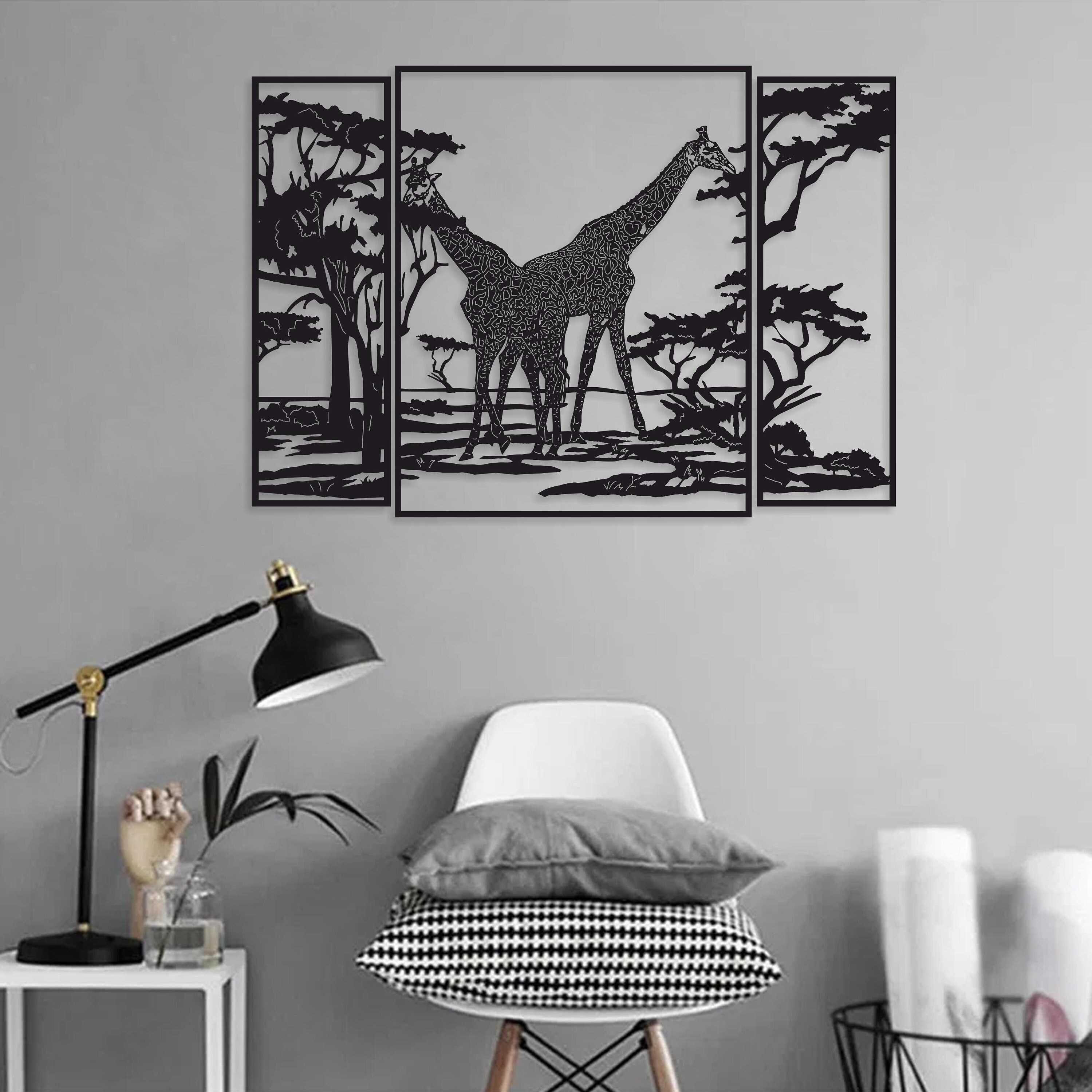 Giraffes Wall Decor Set of 3 Wall Art Metal Wall Art Living - Etsy