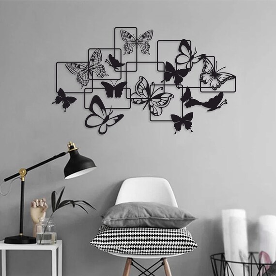 Butterflies Wall Decor Butterfly Wall Art Metal Wall Art Living Room Wall Decor Above Bed Decor Artwork for Walls Butterfly Wall Decor Etsy UK