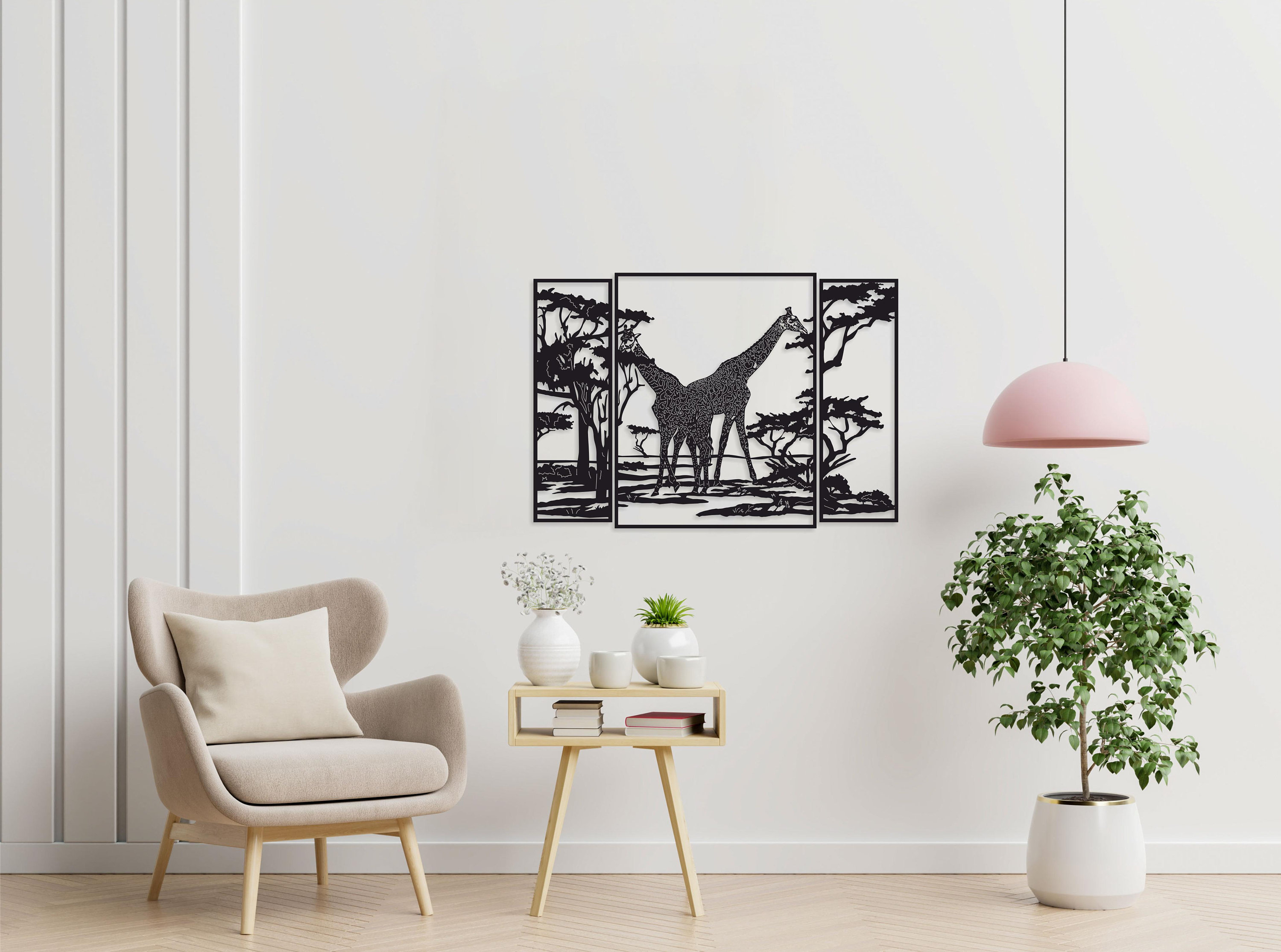 Giraffes Wall Decor Set of 3 Wall Art Metal Wall Art Living - Etsy