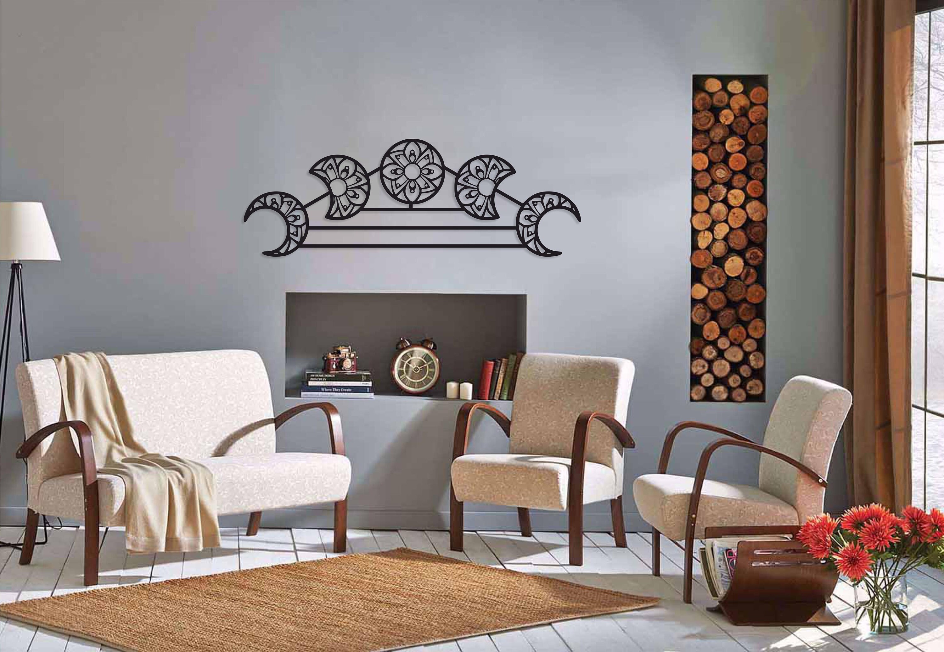 The Phases of the Moon Metal Decor Mandala Moon Metal Wall - Etsy