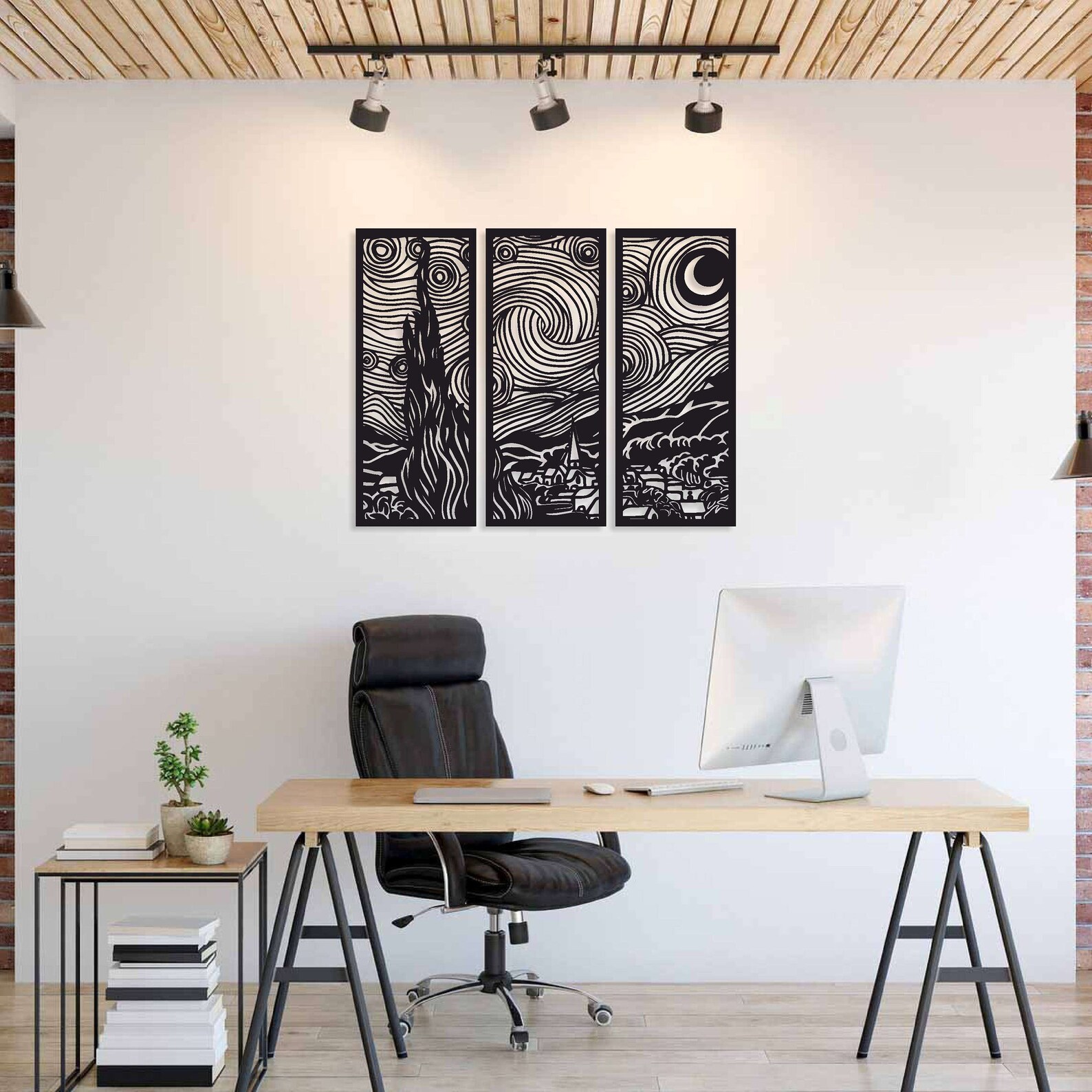 Van Gogh Starry Night Metal Wall Art, Van Gogh Metal Wall Art, Living ...