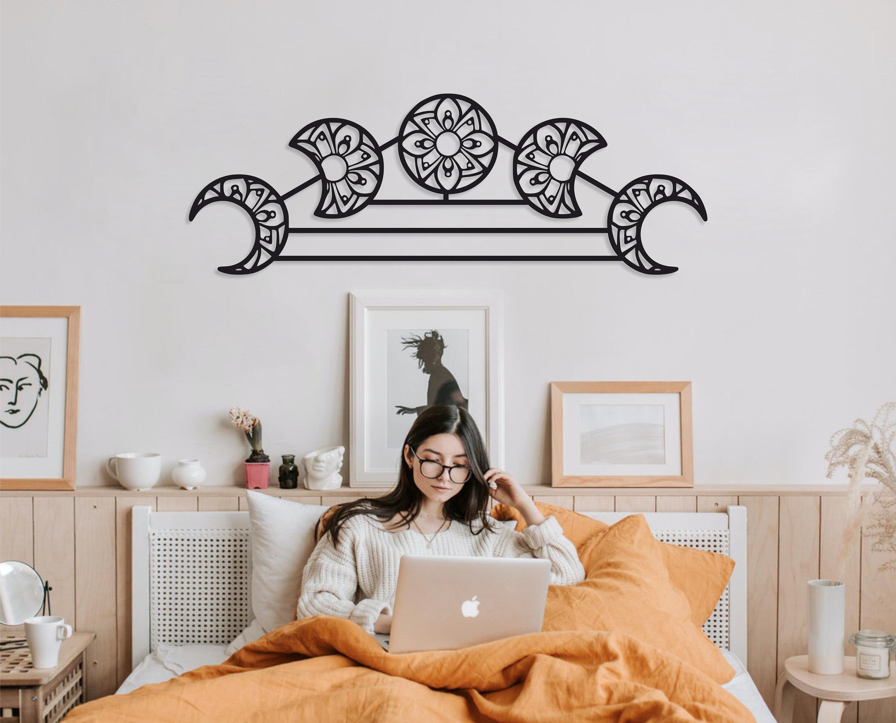 The Phases of the Moon Metal Decor Mandala Moon Metal Wall - Etsy