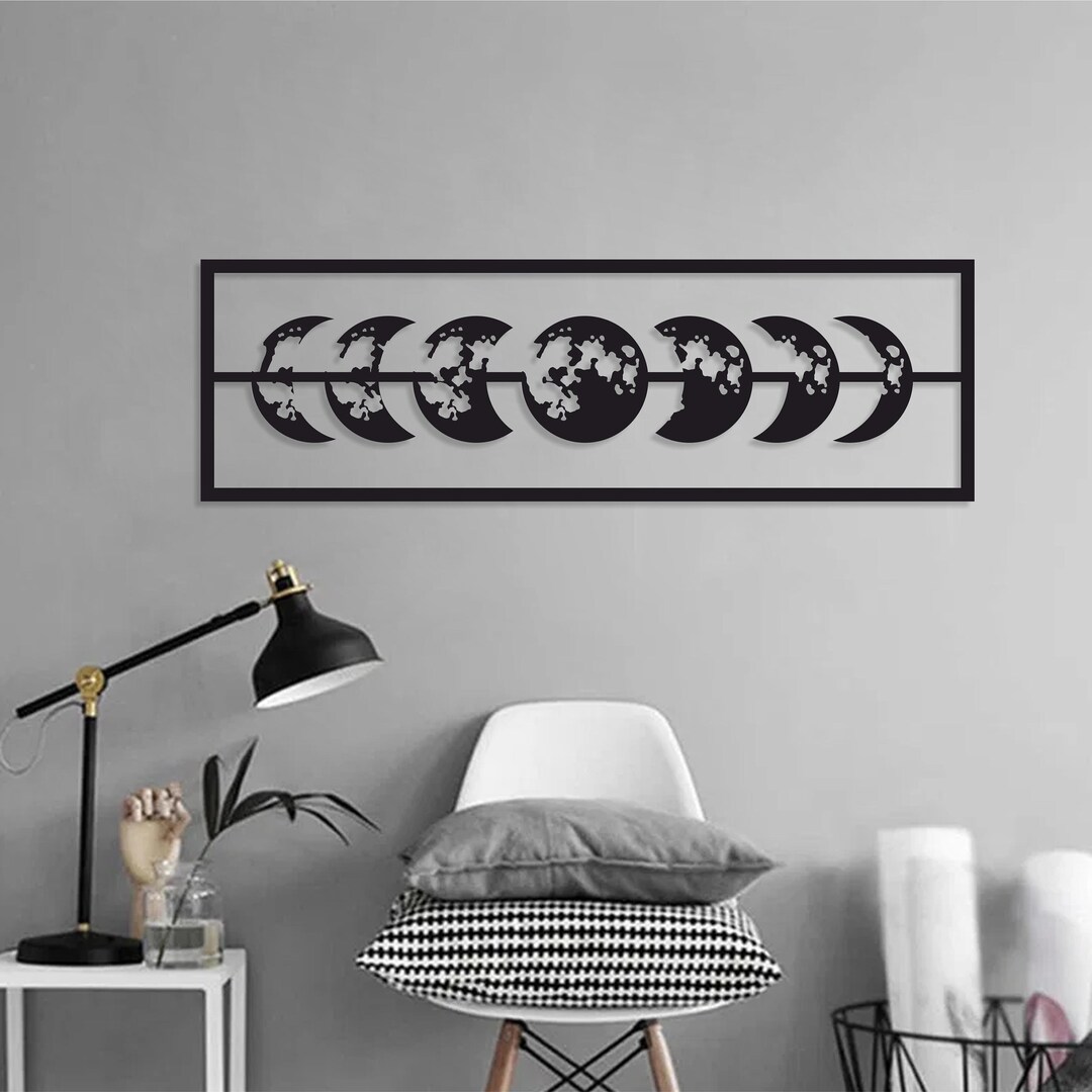 Phases of the Moon Metal Wall Decor Moon Metal Wall Art Wall - Etsy