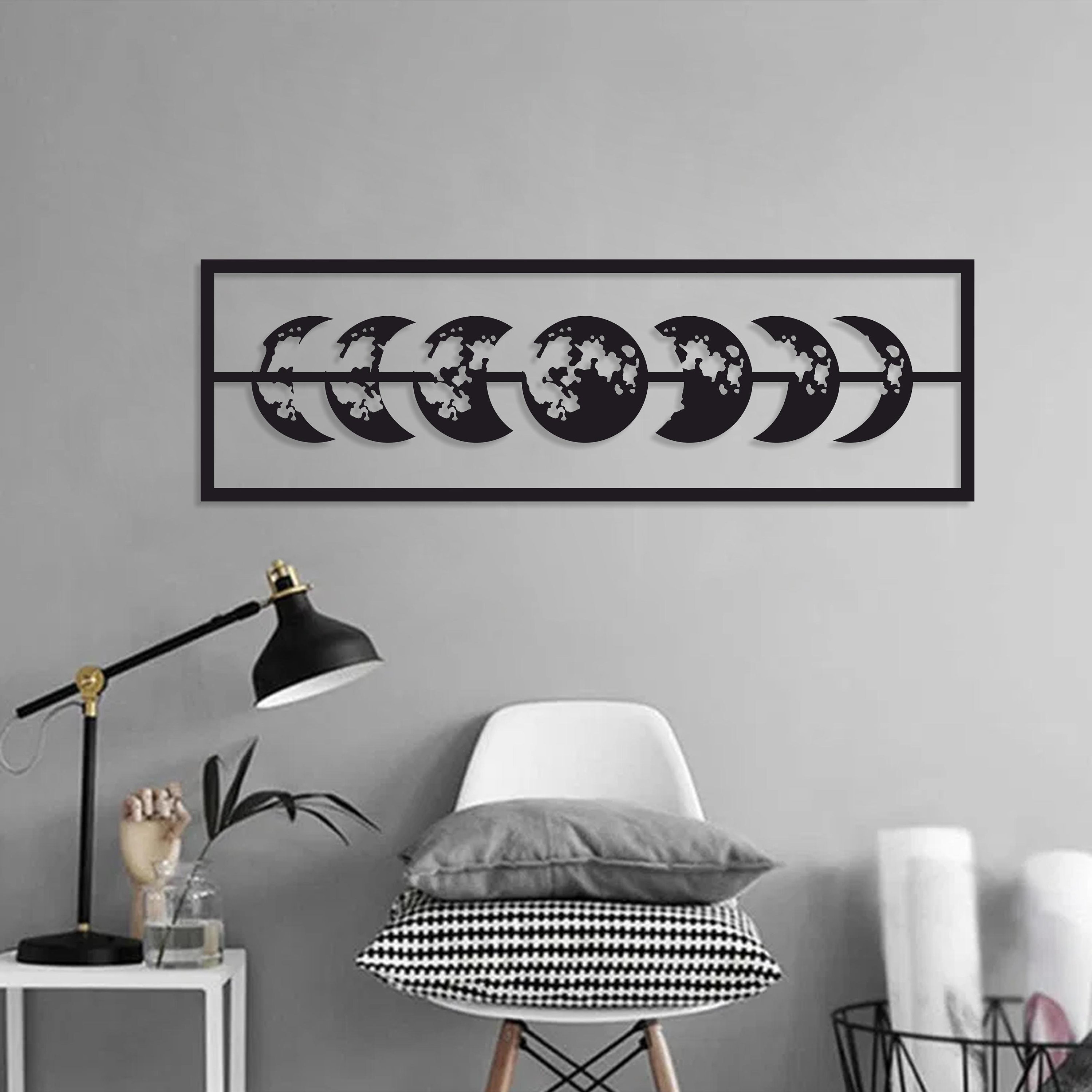 Phases of the Moon Metal Wall Decor, Moon Metal Wall Art, Wall Art ...