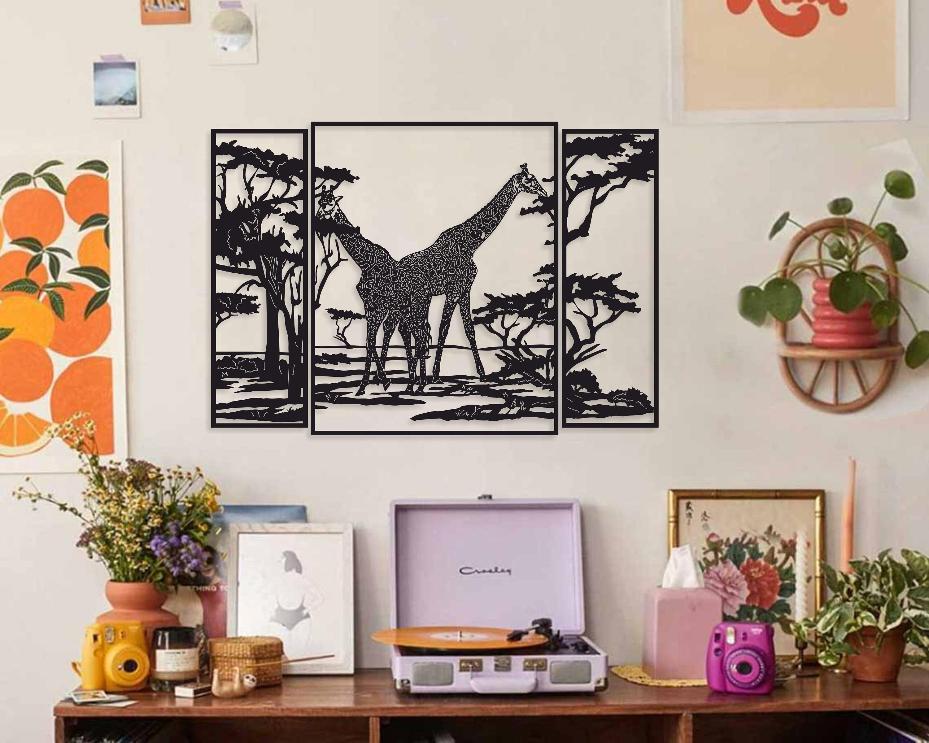 Giraffes Wall Decor Set of 3 Wall Art Metal Wall Art Living - Etsy