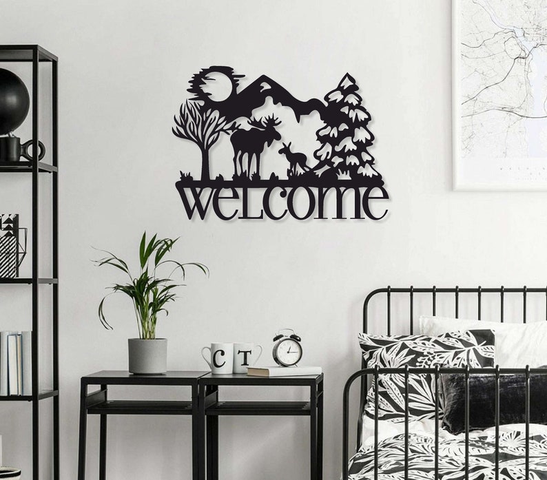 Welcome Wall Decor Welcome Metal Wall Art Living Room Wall - Etsy