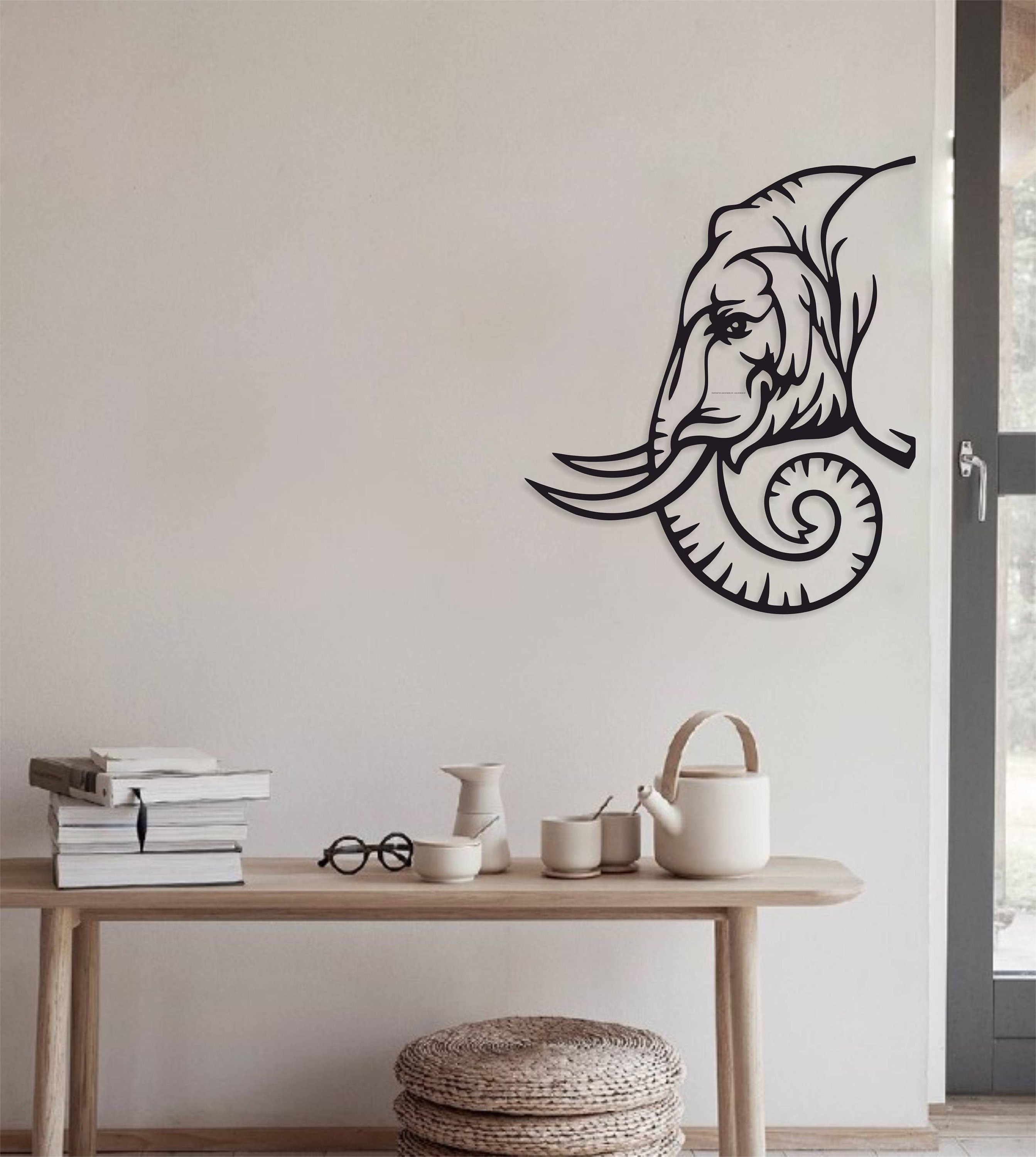 Elephant Head Metal Wall Set, Metal Elephant Wall Art, Elephant Metal ...