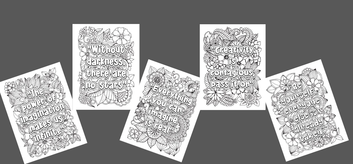 Famous Inspirational Quotes - Custom Made Digital Coloring Book - Etsy