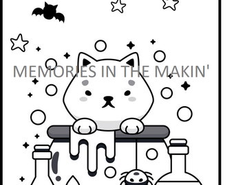 20 Fall and Halloween Themed Digital Coloring Pages for Adults - Etsy