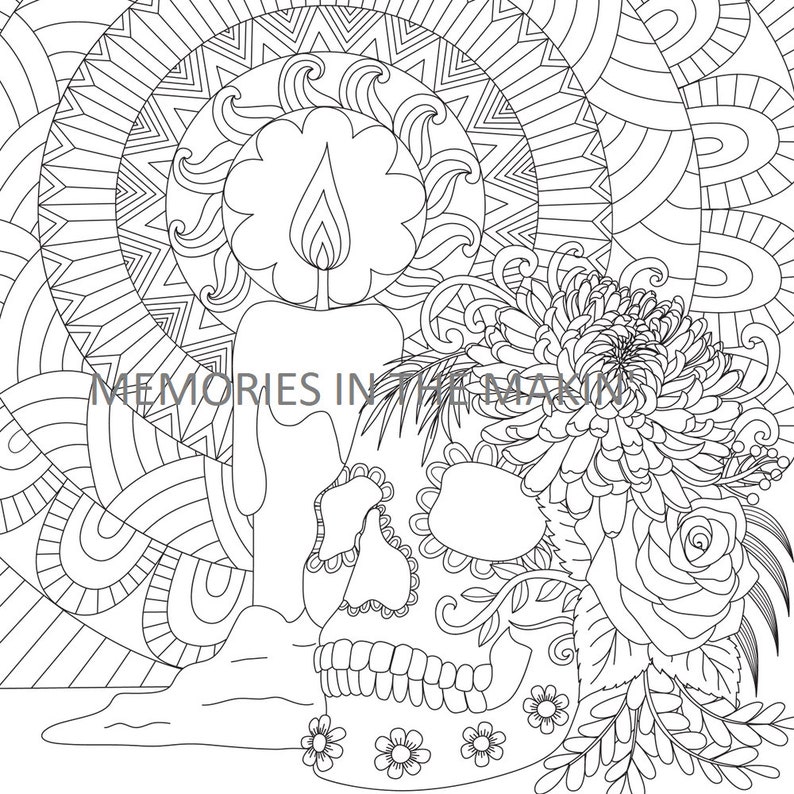 20 Fall and Halloween Themed Digital Coloring Pages for Adults - Etsy