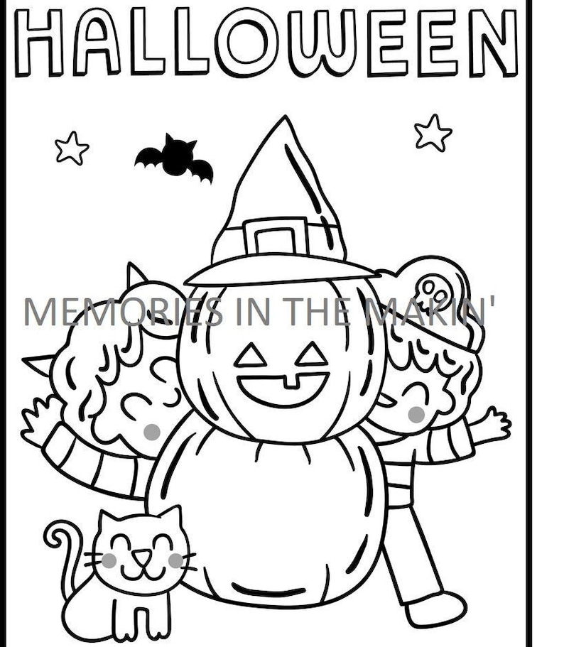 Drawing & Illustration 22 Halloween Themed Digital Coloring Pages for ...