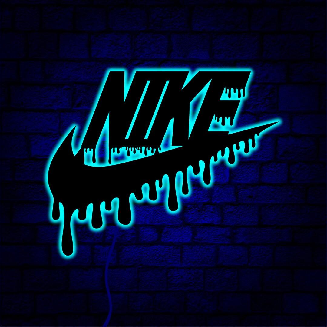 Dripping Nike Led Sign Nike Neon Sign Wooden Wall Sign - Etsy