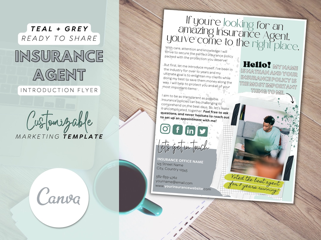 Insurance Agent Marketing Flyer | Insurance Agent Introduction Flyer ...