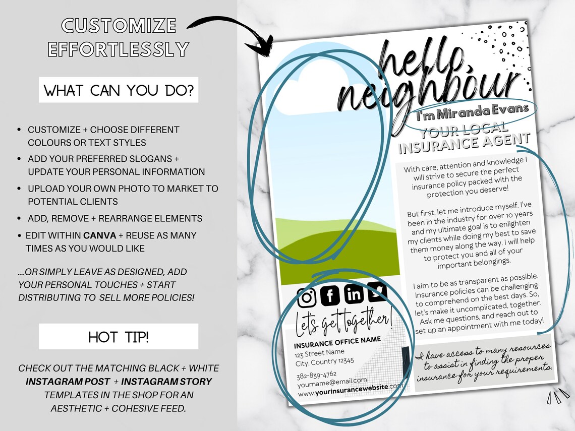 Insurance Agent Marketing Flyer | Insurance Agent Introduction Flyer ...