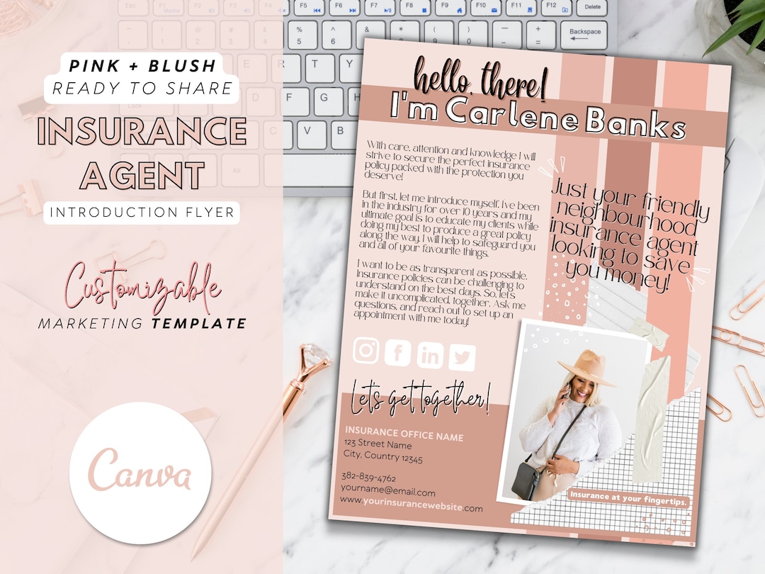 Insurance Agent Marketing Flyer | Insurance Agent Introduction Flyer ...