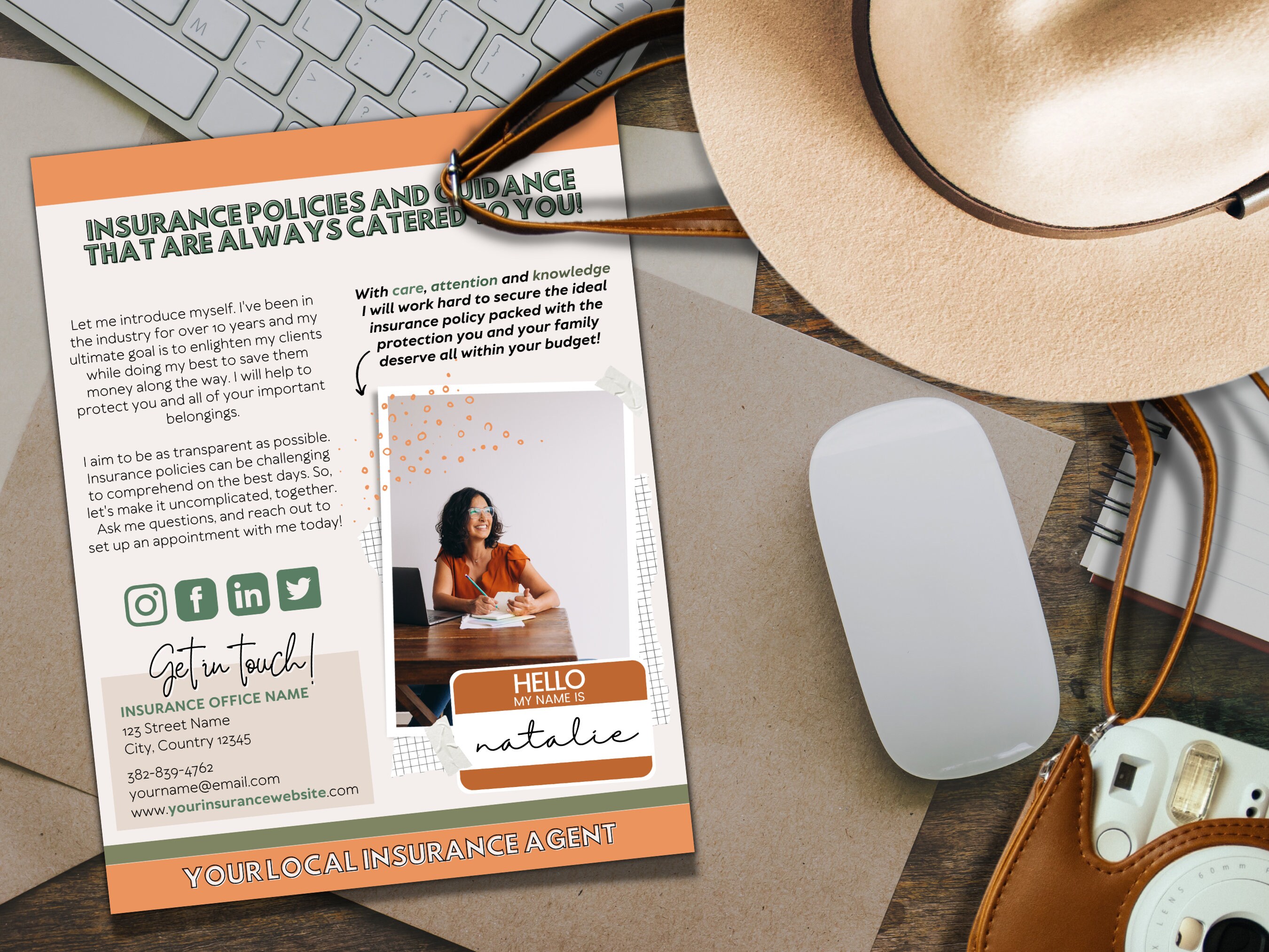 Insurance Agent Marketing Flyer | Insurance Agent Introduction Flyer ...