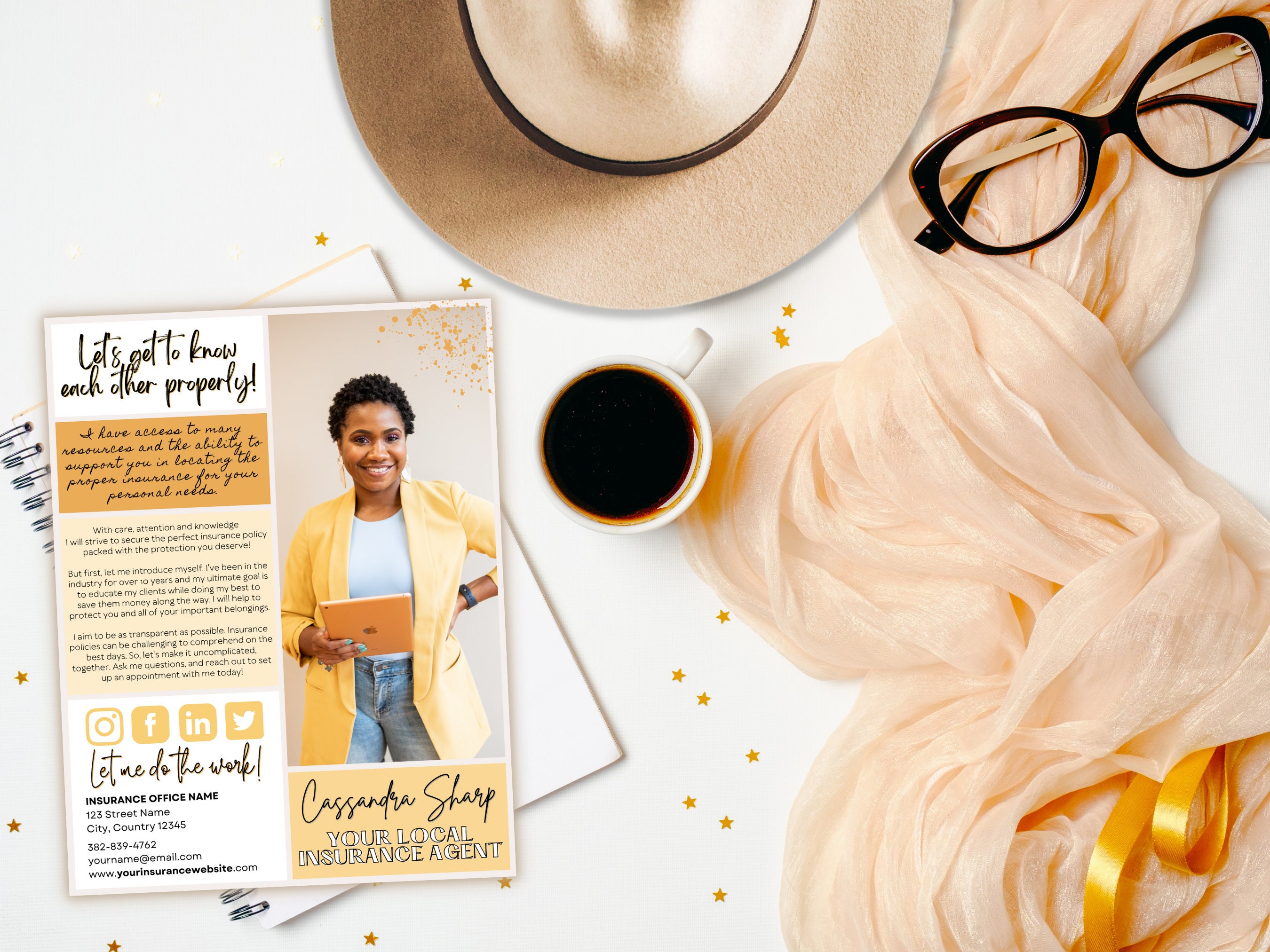 Insurance Agent Marketing Flyer | Insurance Agent Introduction Flyer ...